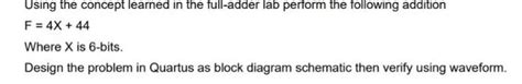 Solved Using The Concept Learned In The Full Adder Lab