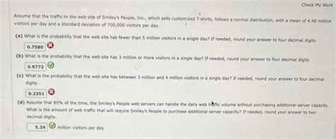Solved Assume That The Traffic To The Web Site Of Smiley S Chegg
