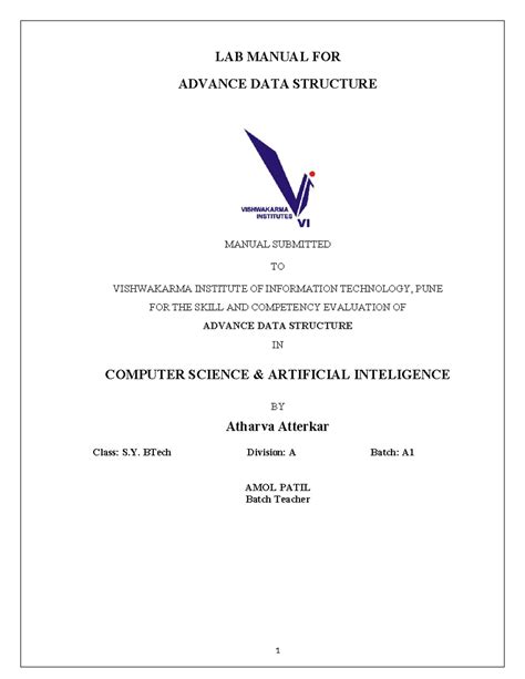 Ads Labmanual Afeg Lab Manual For Advance Data Structure Manual