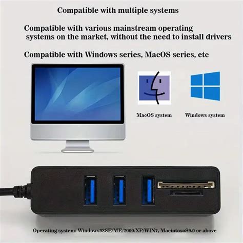 Usb 익스텐더 Usb 20 허브 Sdtf 카드 리더기 다기능 컴퓨터 분배기 콤보 허브 Temu