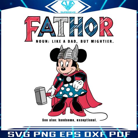 Minnie Mouse Fathor Like A Dad But Mightier Png