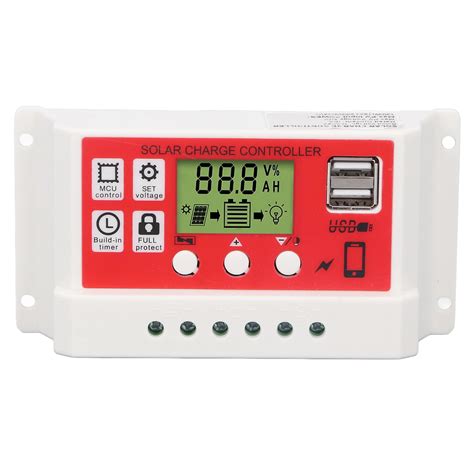 Solar Charge Controller PWM Lithium Battery Photovoltaic Charge Regulator LCD Display V V A
