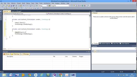 learning c control richtext fontdialog colordialog process timer