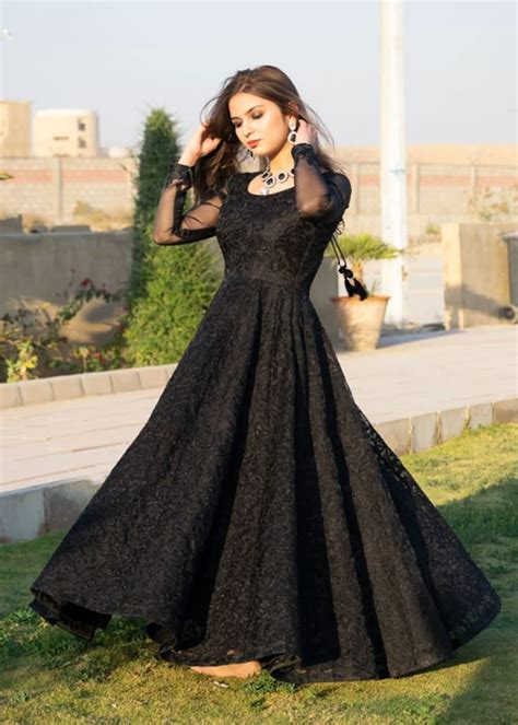 Black Party Frock Designs For Ladies