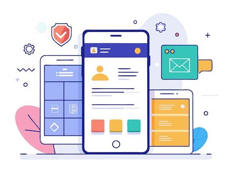 Premium Vector Illustration Mobile Wireframe Idea With Minimalist Design Showcasing Various Ui