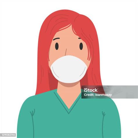 플랫 스타일의 의료 호흡 마스크를 가진 여자의 그림 항 코로나 바이러스 전염병 포스터 카드 배너 전단지에 대한 디자인 요소 벡터