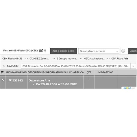 Contenitore Filtro Aria Per Ford Fiesta Fusion Originale