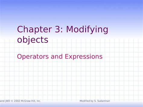 Ppt Chapter 3 Modifying Objects Operators And Expressions Jpc And