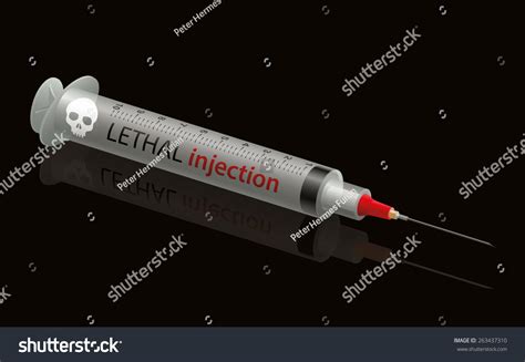 Lethal Injection Syringe Skull Isolated Vector Stock Vector Royalty