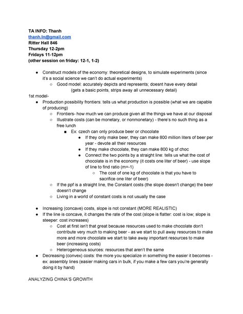 Intermediate Macroeconomic Notes Full Course Ta Info Thanh Ritter Hall 846 Thursday Fridays