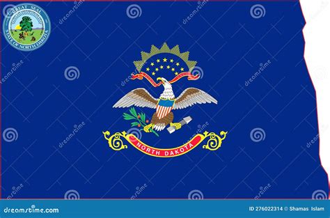 Map Of North Dakota State Usa Illustration Vector Stock Vector