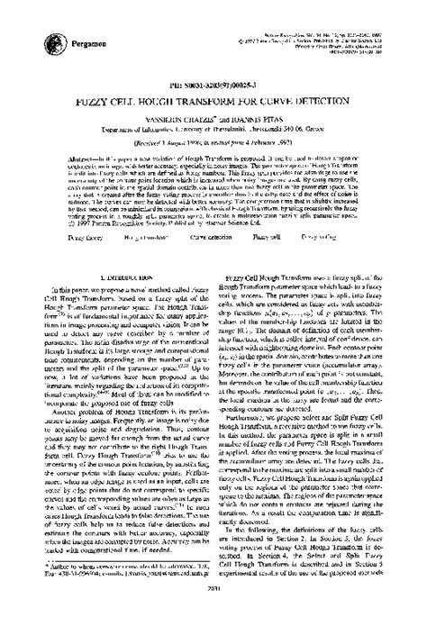 Pdf Fuzzy Cell Hough Transform For Curve Detection