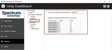 unity dashboard tabular and graphical help guide charter spectrum
