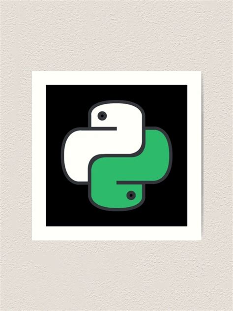 White And Green Python Coding Language Logo Art Print For Sale By BluePencilArt Redbubble