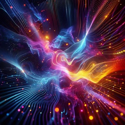 Abstract Space Vibration Digital Art Backdrop Background Wave 3d Design Pattern Motion S