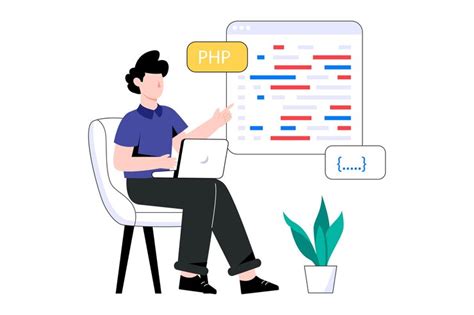 Premium Vector Php Coding Flat Style Design Vector Illustration