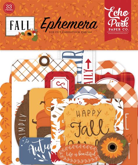 Echo Park Cardstock Ephemera 33pkg Icons Fall 793888018709