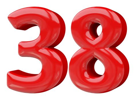 Red 3D Number 38 46645562 PNG