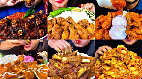 Asmr Eating Spicy Mutton Curry Chicken Curry Mutton Fat Curry