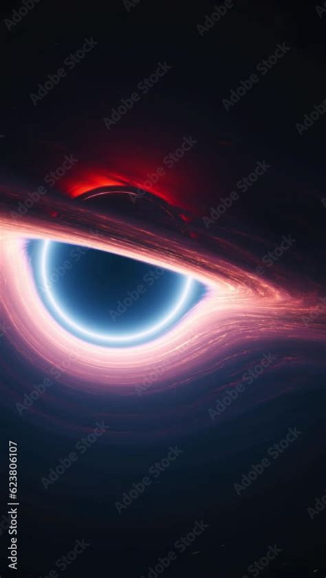 Interstellar Black Hole In Outer Cosmos Giant Singularity With Glowing Rotating Accretion Disk