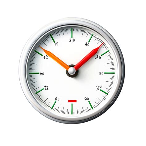 Classic Analog Gauge With Red And Orange Hands Indicating Measurement