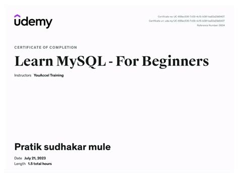Pratik Mule On Linkedin Certificateofcompletion Mysql