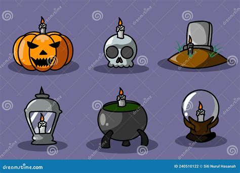 Cute Icon Halloween With Candle Design Stock Vector Illustration Of Vector Collection 240510122