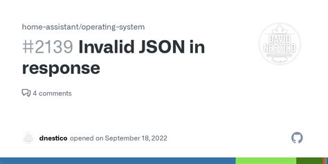 invalid json in response · issue 2139 · home assistant operating