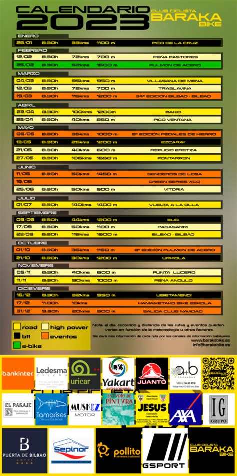 Calendario Oficial 2023 Baraka Bike