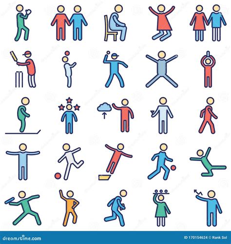 Human Activity Vector Icons Set Every Single Icon Can Be Easily Modified Or Edited Stock Vector