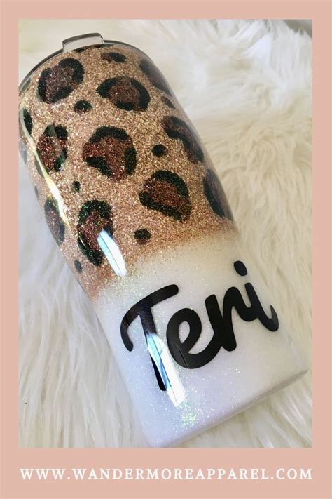 Leopard Print Tumbler Glitter Cup Travel Cup With Straw Etsy
