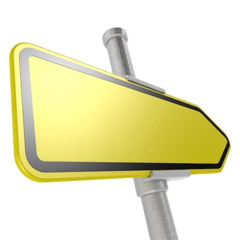 Panneau Jaune Avec Fond Blanc Photo Premium