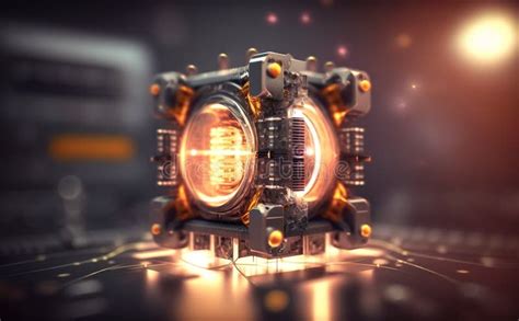 Portable Quantum Computer Cube Shaped Abstract Concept Of Future Computing Stock Illustration