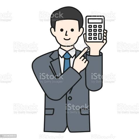 간단한 라인 비즈니스 인물 일러스트레이션 20 29세에 대한 스톡 벡터 아트 및 기타 이미지 20 29세 계산기 남자