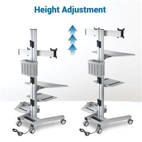 Yescom Desktop Pc Mobile Cart For Dual Monitor Wheel Printer Computer Desk Workstation 1 King