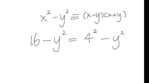 Factorization Using Square Difference Identity Youtube