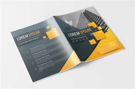Free Vector Gray And Yellow Brochure Layout Template