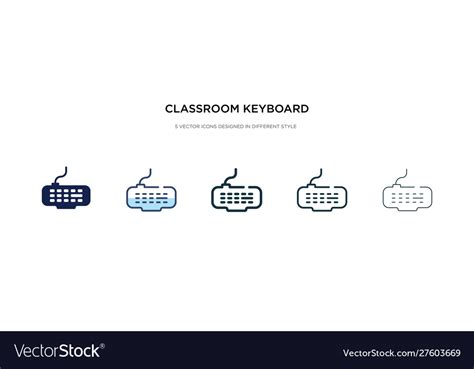 Classroom Keyboard Icon In Different Style Two Vector Image