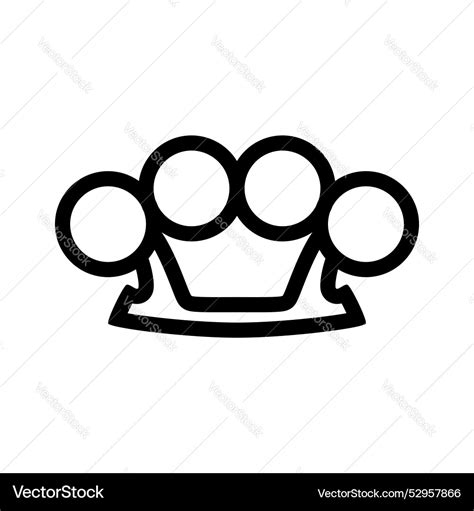 Brass Knuckles Icon Outline Style Design Isolated Vector Image