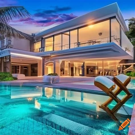 Luxurious Beachfront Home On Craiyon