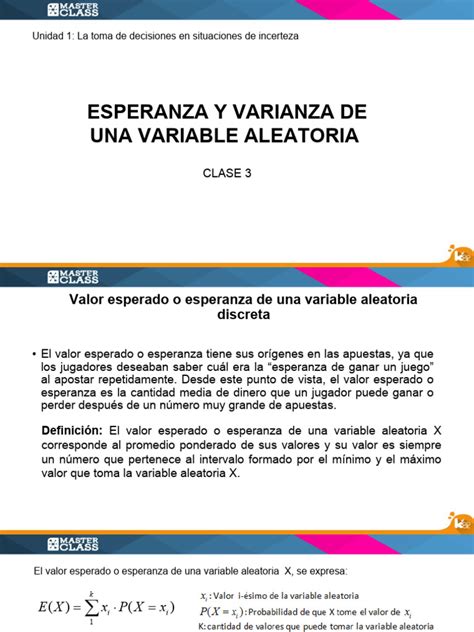 1609937363presentacion Esperanza Y Varianza De Variable Aleatoria Discreta C3 Descargar Gratis