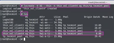 Setup Thin Provisioning Volumes In Logical Volume Management LVM Part IV