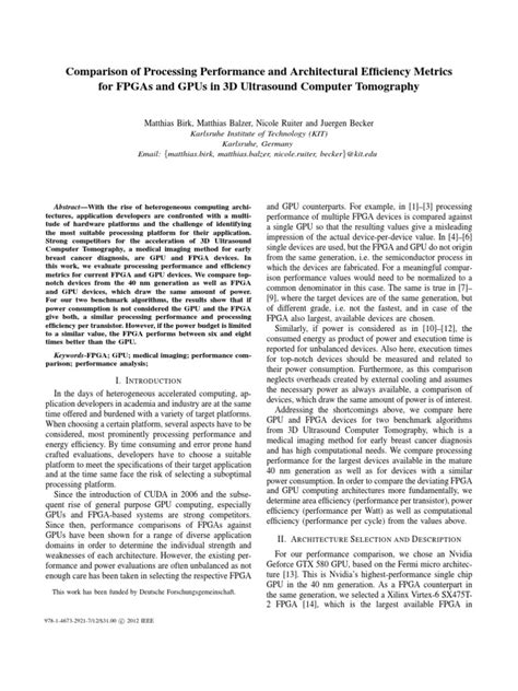comparison of processing performance and architectural efficiency