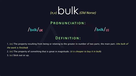Bulk Meaning And Pronunciation Audio Dictionary Youtube
