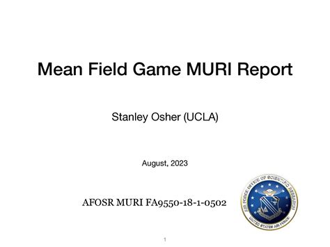 Mean Field Games With Applications Year 5 Speaker Deck