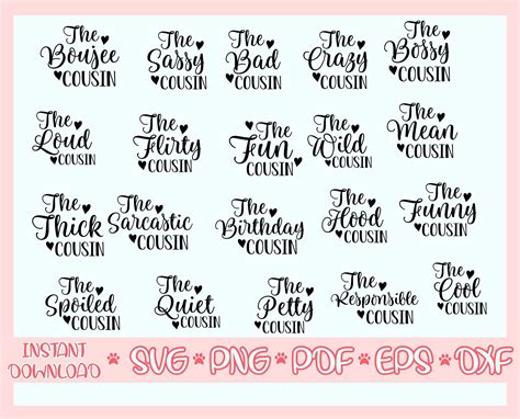 The Sassy Cousin Svgthe Crazy Cousin Svgbest Friends Shirts Etsy