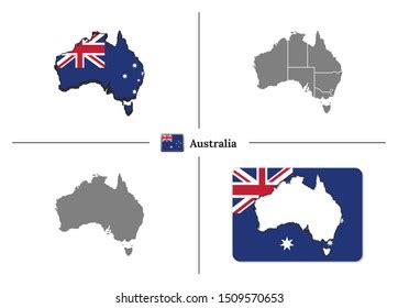 Vector Collection Silhouettes Australia Map National Stock Vector Royalty Free