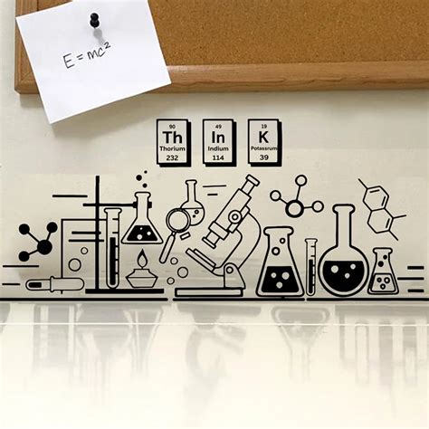 화학 과학 생각 벽 스티커 교실 학교 교육 실험 실험실 영감 벽 데칼 비닐 장식벽걸이 스티커 Aliexpress