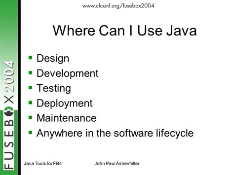 Java Tools For FB4John Paul Ashenfelter Leveraging Java Tools For