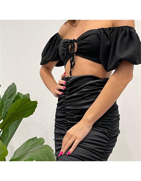 TOP MANICA SBUFFO NERO